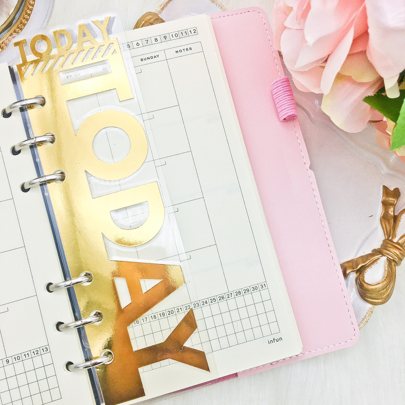 ALL SIZE Page Markers A5/personal Planner Today Bookmark Gold Foil ...