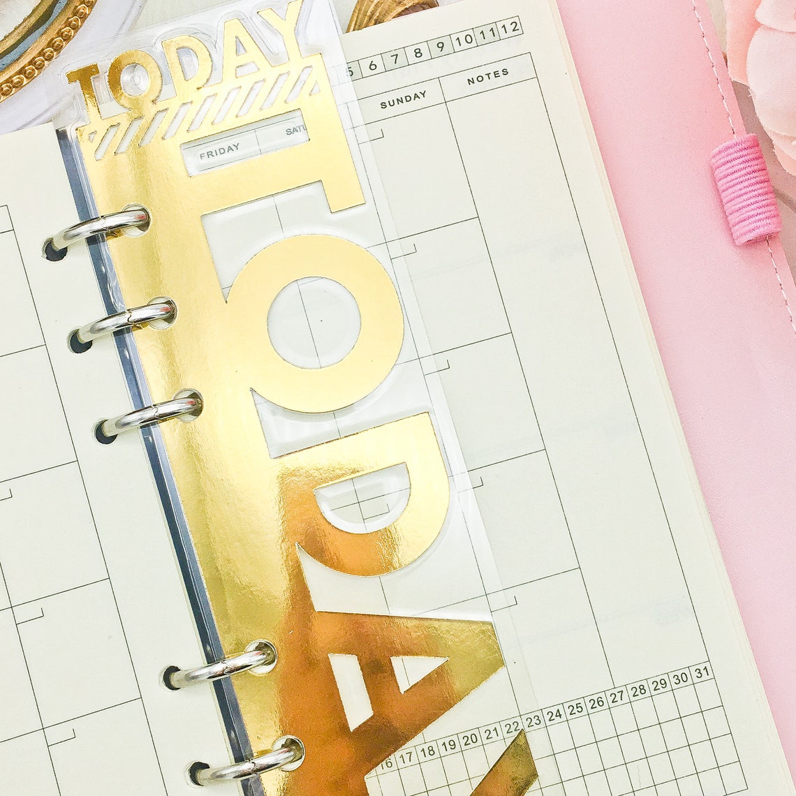 ALL SIZE Page Markers A5/personal Planner Today Bookmark Gold Foil ...