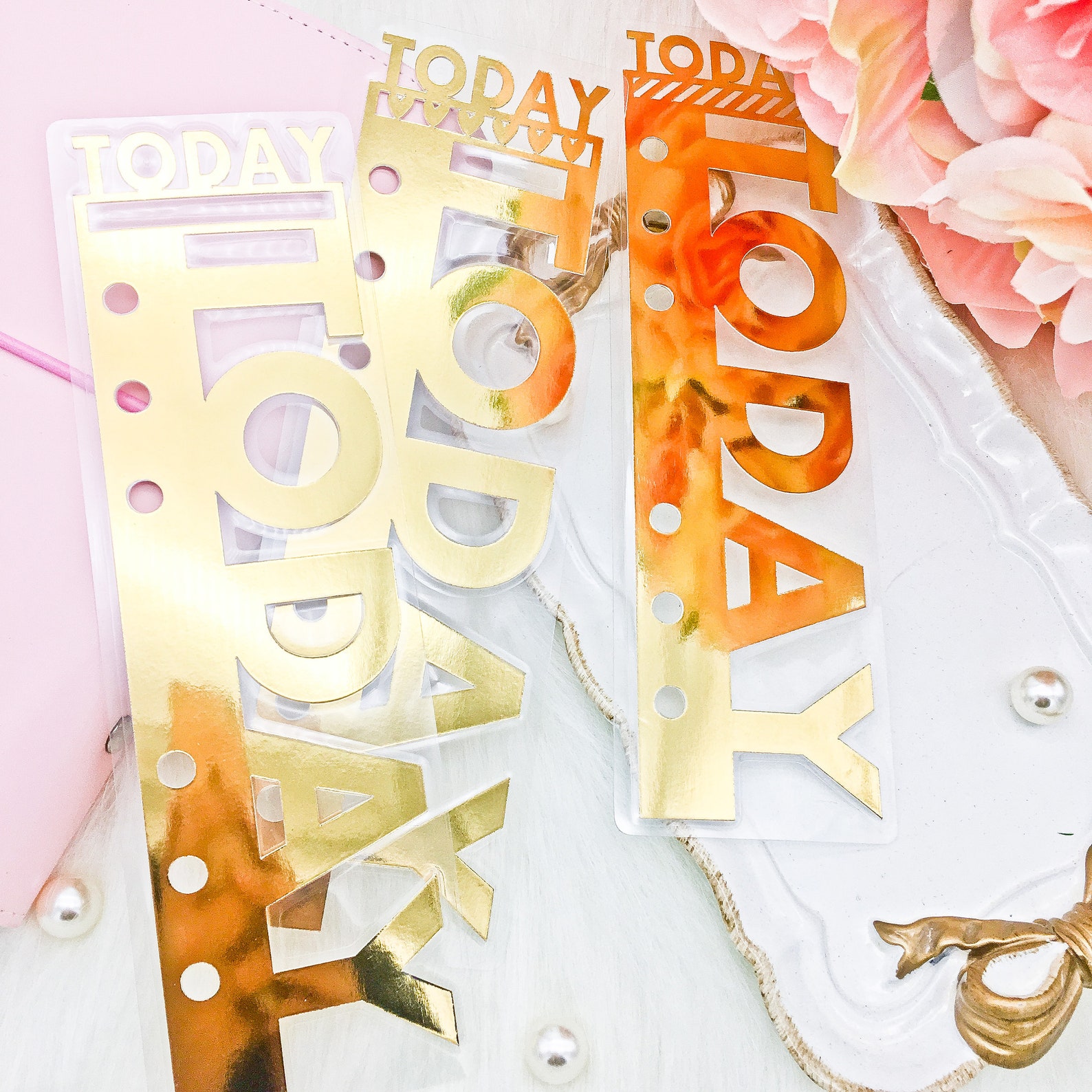 ALL SIZE Page Markers A5/personal Planner Today Bookmark Gold Foil ...