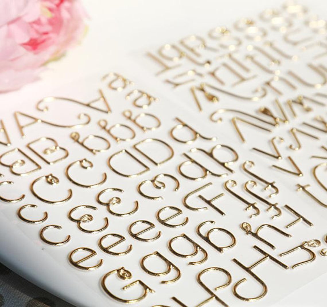 147 Pcs 3D Puffy Alphabet Letter Sticker Gold Letter Decal - Etsy