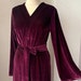 Velvet Long Robe, Burgundy Robe, Long Bridal Robe, Velour Long Robe ...