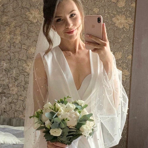 Short Satin Bridal Robe Wedding Kimono Robe for Bride Dressing | Etsy