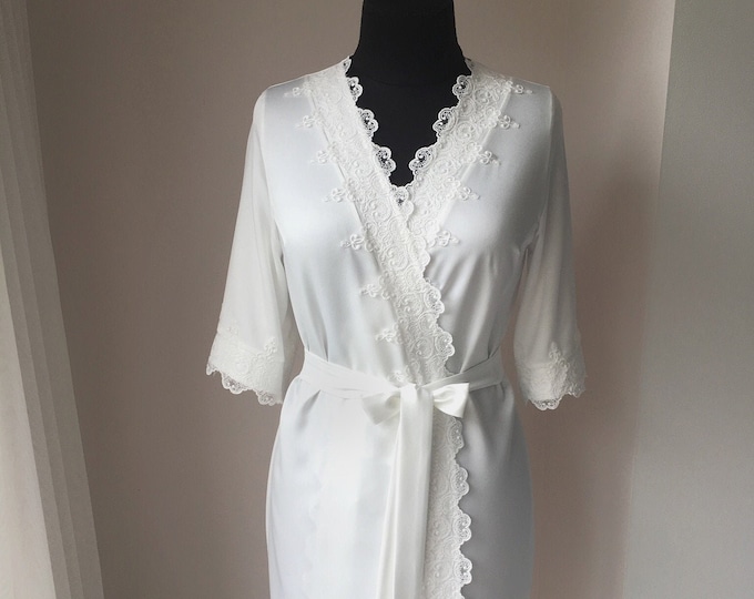Bridal Robe and Nightgown Set, Wedding Lace Robes, Bridal Nightgown ...