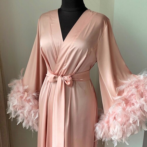 Floor Length Robe Bridal Kimono Wedding Robe Long Satin - Etsy