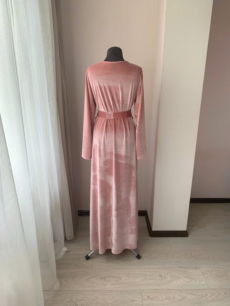 Velvet Robe Long Floor Length Robe Stretch Velvet Long - Etsy