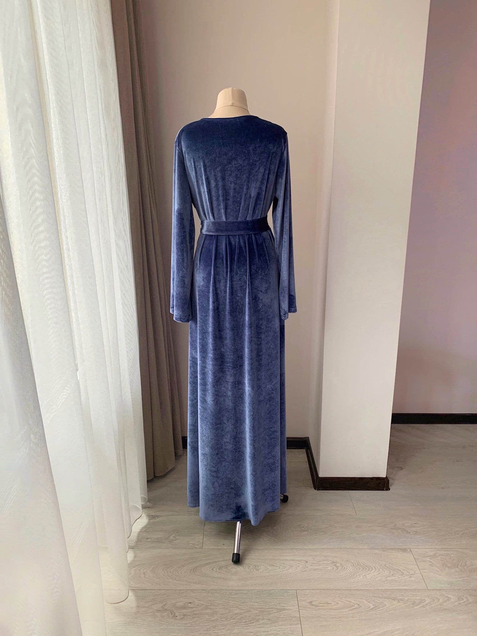 Velvet Robe Women's Blue Velvet Robe Long Bridal Robe - Etsy