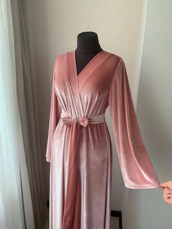 Velvet Robe Long Floor Length Robe Stretch Velvet Long - Etsy