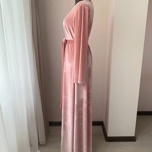 Velvet Robe Long, Floor Length Robe, Stretch Velvet, Long Velour Robe ...