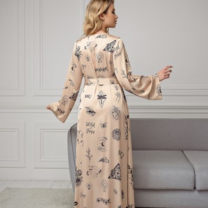 Floor Length Robe, Long Satin Robe, Long Bridesmaid Robe, Wedding Robe ...