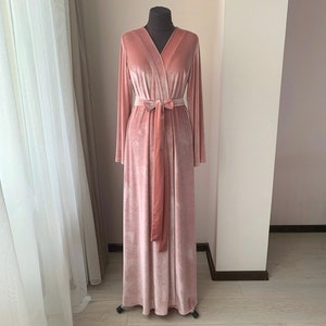 Velvet Robe Long Floor Length Robe Stretch Velvet Long - Etsy
