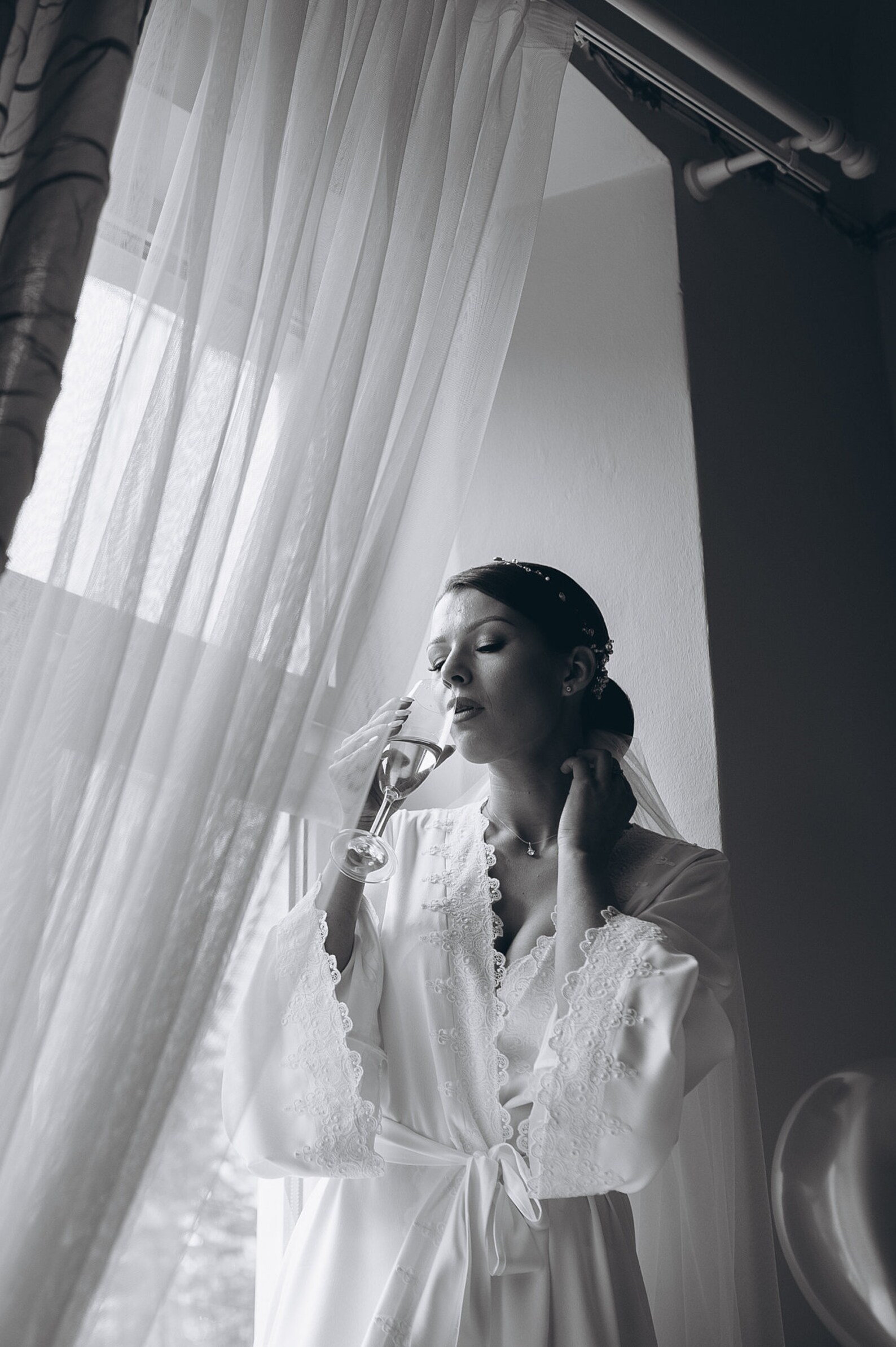 Long bridal robe with lace long kimono robe Ivory robe | Etsy