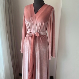 Velvet Robe Long, Floor Length Robe, Stretch Velvet, Long Velour Robe ...
