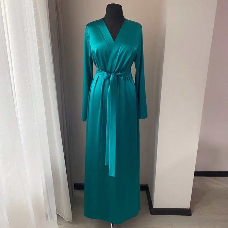 Bridal Robe Long Floor Length Robe Green Bride Gown Long - Etsy