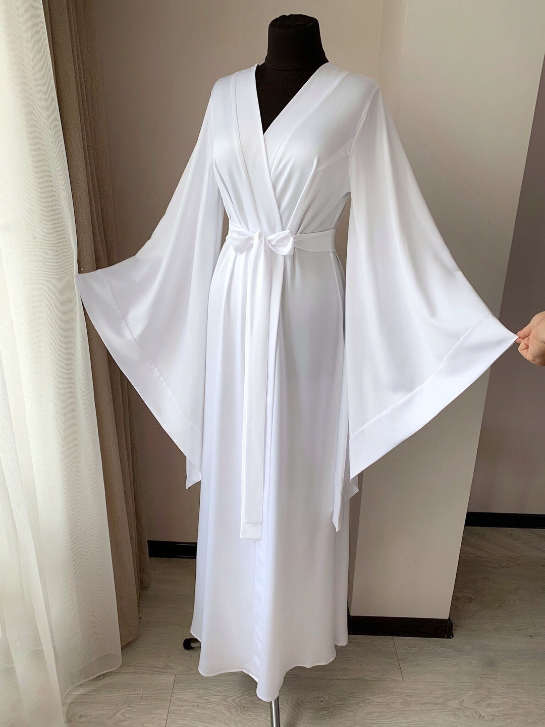 Wedding Kimono Robe Long Bridal Robe Floor Length Robe - Etsy