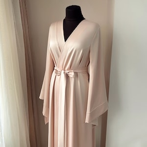 Floor Length Robe, Bridal Kimono, Wedding Robe, Long Satin Robe, Bridal ...