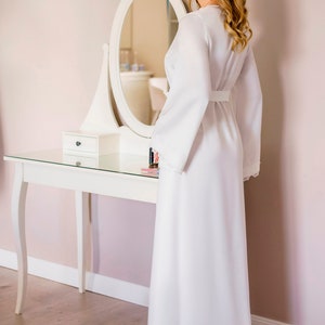 Long Bridal Robe With Lace Maxi Bridal Robe Wedding Kimono - Etsy