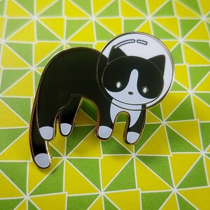 Tuxedo Space Cat Enamel Pin | Etsy