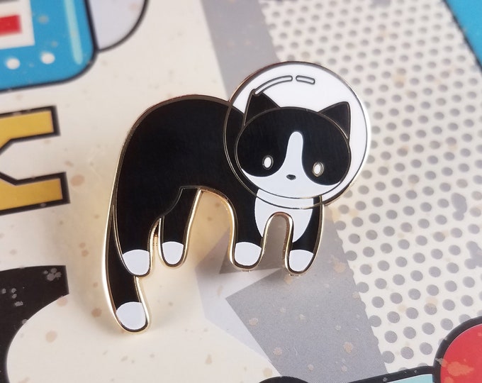 Tuxedo Space Cat Enamel Pin - Etsy