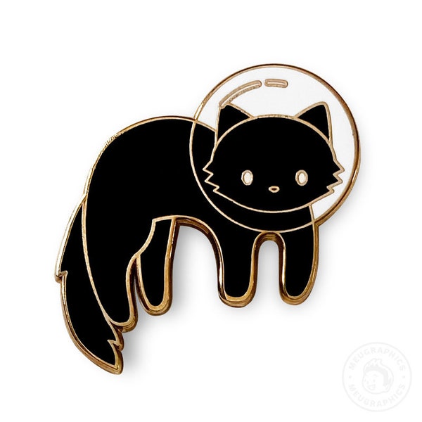 Black Cat Enamel Pin - Etsy