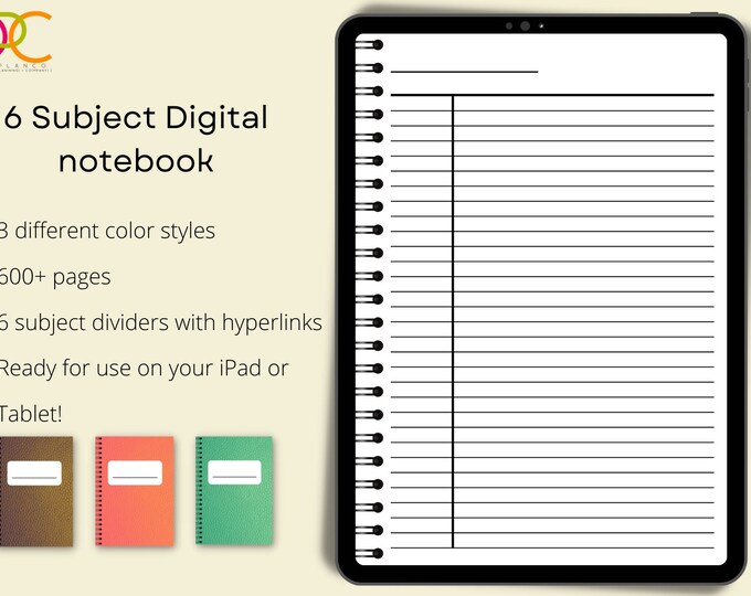 8 Subject Digital Phone Notebook, Goodnotes Digital Notepad, Digital ...