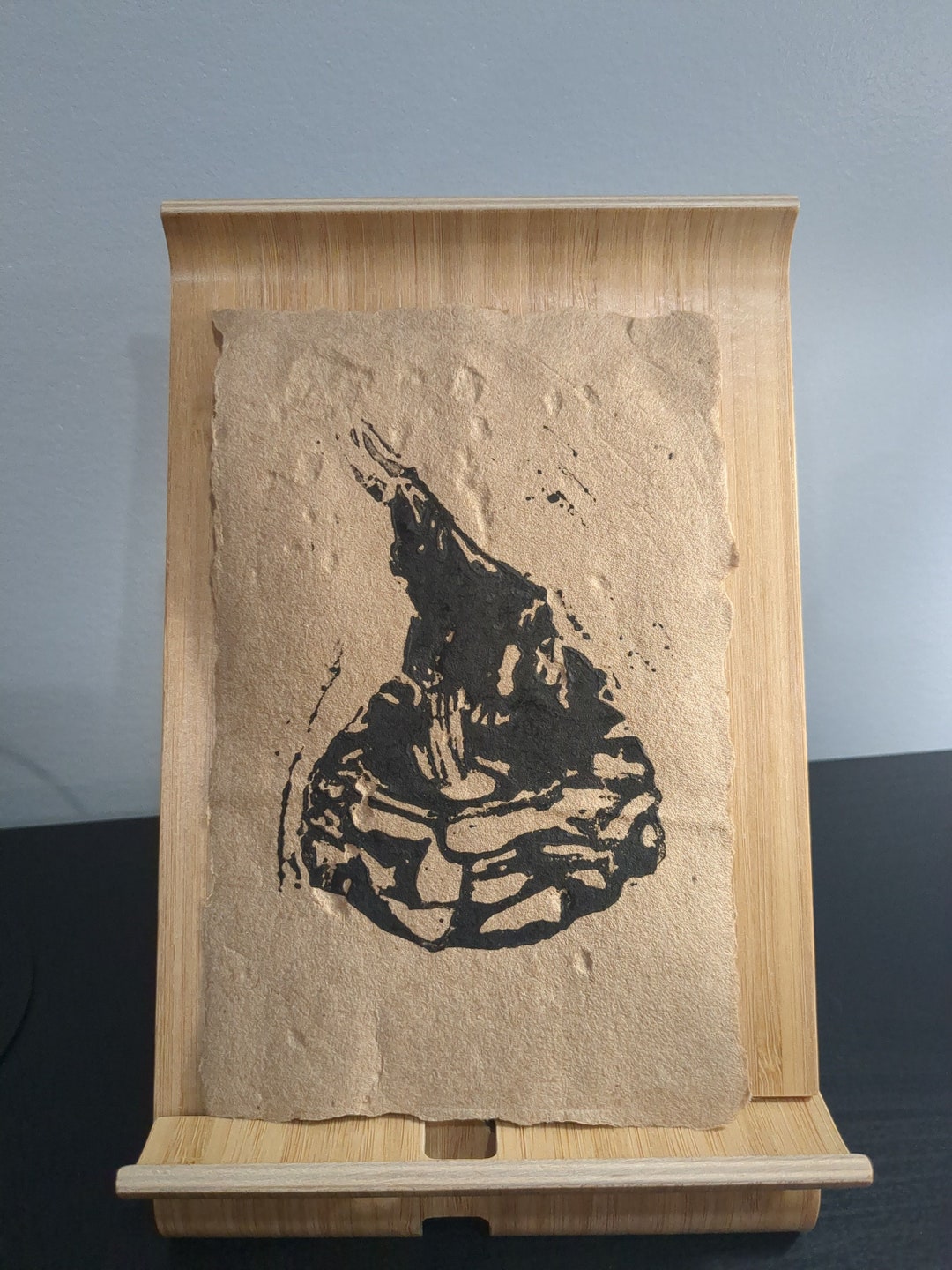 Campfire Linocut / Woodblock Print Made From Recycled Cardboard - Etsy