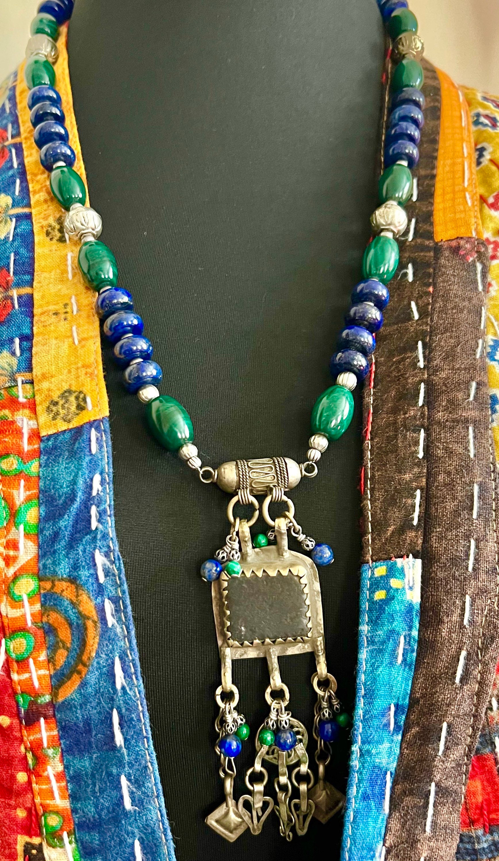 Hirz Moroccan Berber Amulet Talisman With Lapis Lazuli and Green ...