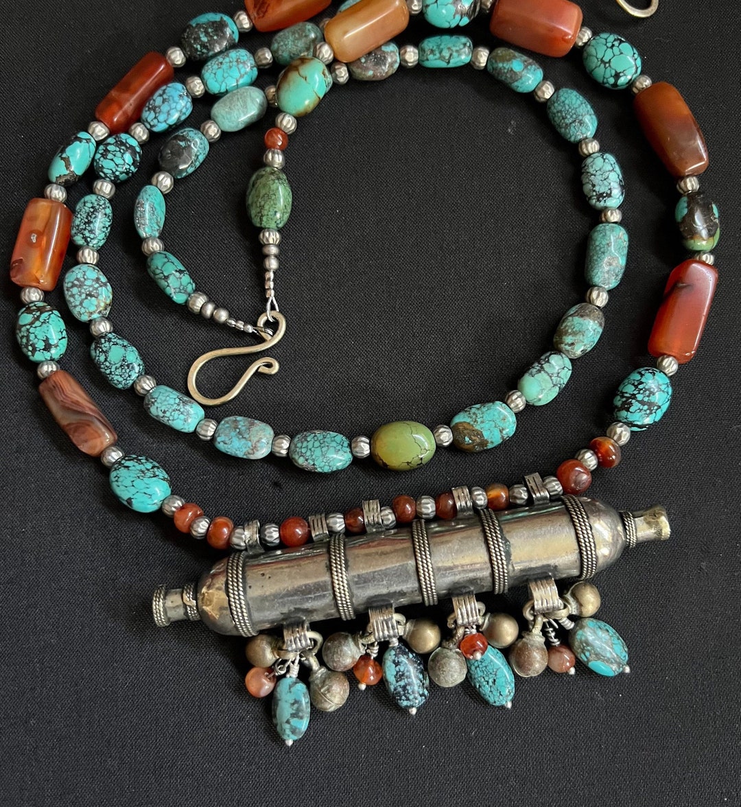 Hirz Moroccan Berber Amulet Pendant W/ Idar Oberstein Carnelian ...