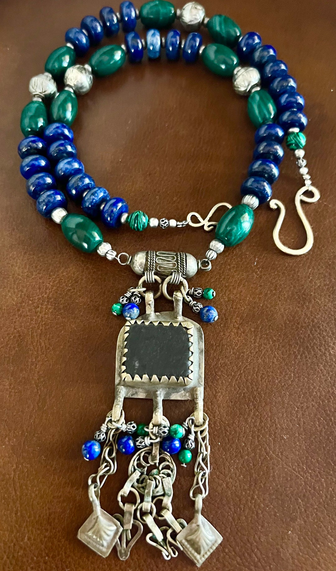 Hirz Moroccan Berber Amulet Talisman With Lapis Lazuli and Green ...