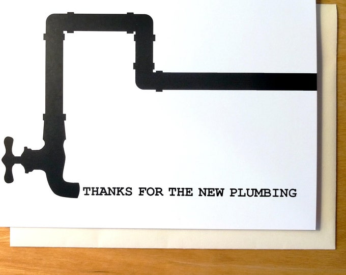 Thanks for the New Plumbing Greeting Card - Etsy