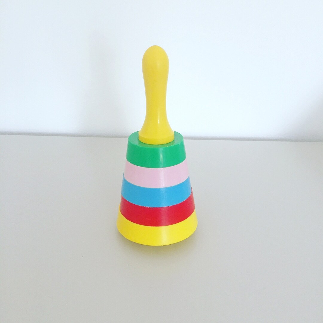 Vintage Bell Toy Rattle Rainbow Merit Safe Play Made in - Etsy