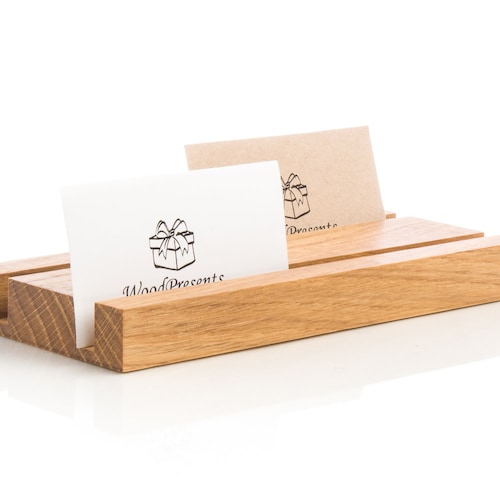 Wood Business Card Holder Multiple Card Display Stand Wooden - Etsy