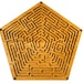 Pentagon Wooden Labyrinth Game: Oak Marble Maze Puzzle, Waiting Room ...