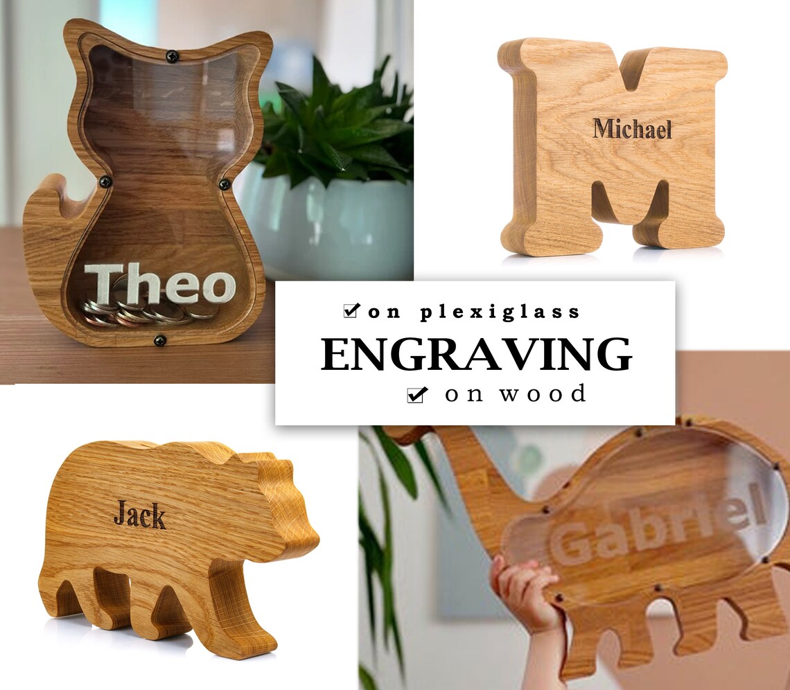 Personalized Coin Bank for Boys and Girls ELEPHANT Money Frame - Etsy