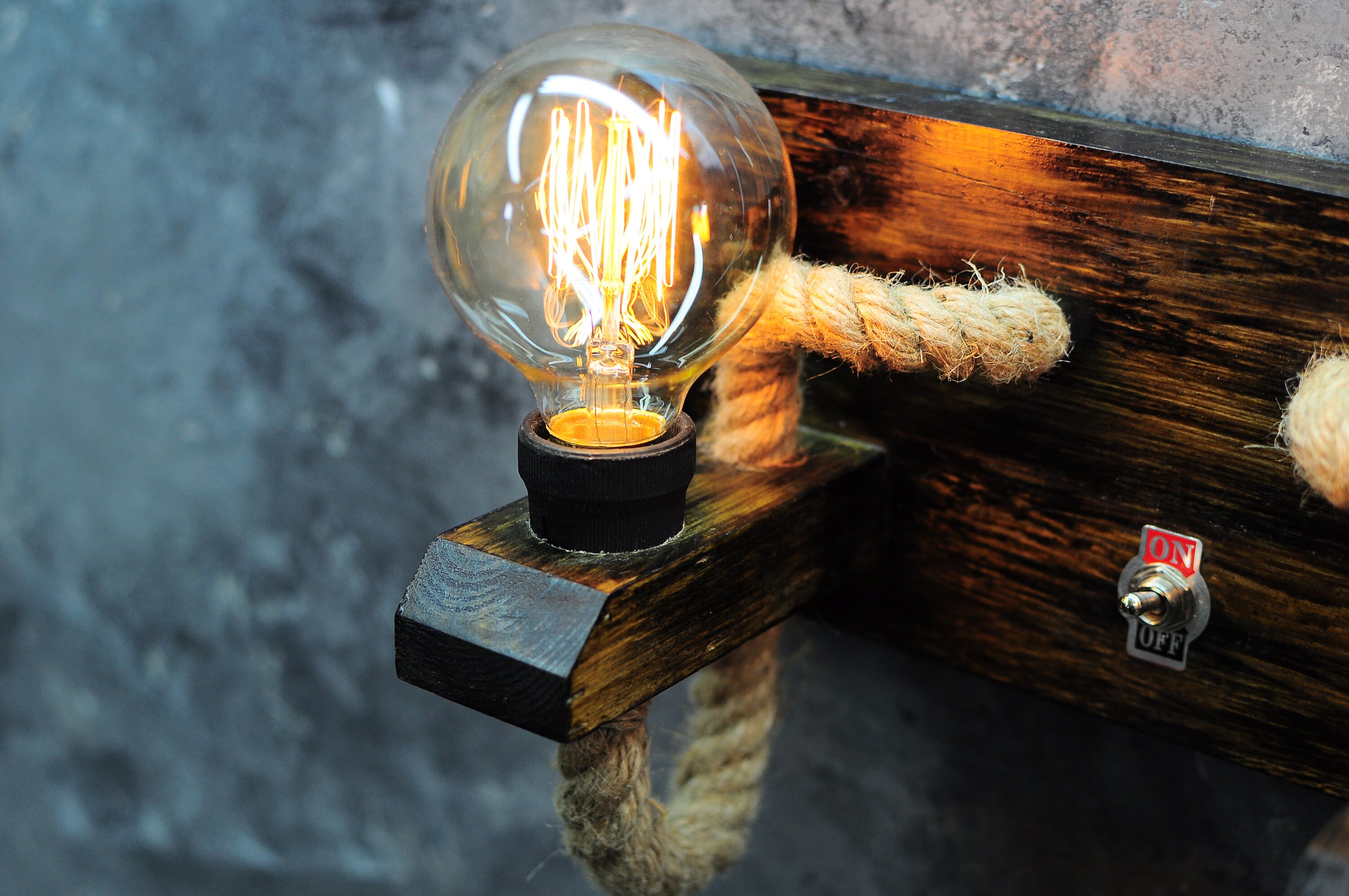 Wall Light 2 Bulbs Sconce Lighting Wooden Lamp With Handmade | Etsy