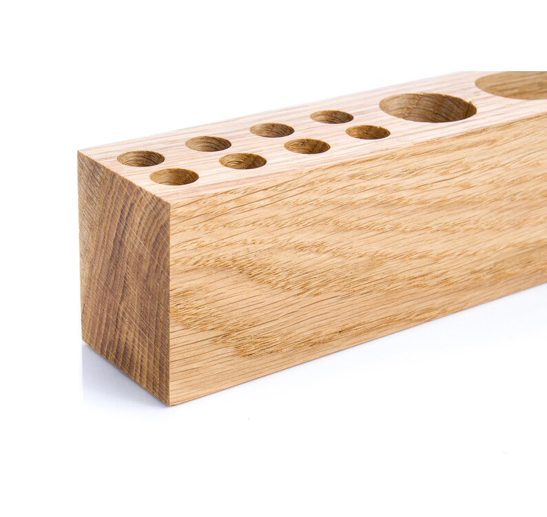 Oak Wood Desk Organizer: Eco-friendly Pen & Pencil Holder - Etsy