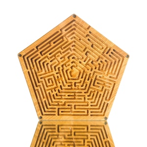 Wood Board Labyrinth Game PENTAGON for Coffee Table, Waiting Room ...
