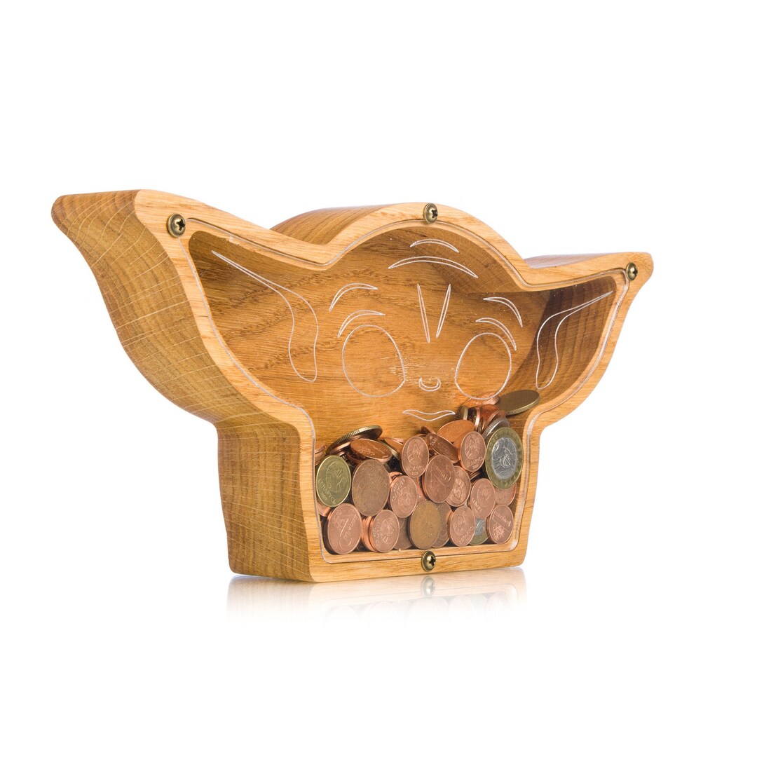 Wooden Piggy Bank ALIEN for Girl Boy Child Unique Wars Coin Bank Gift ...