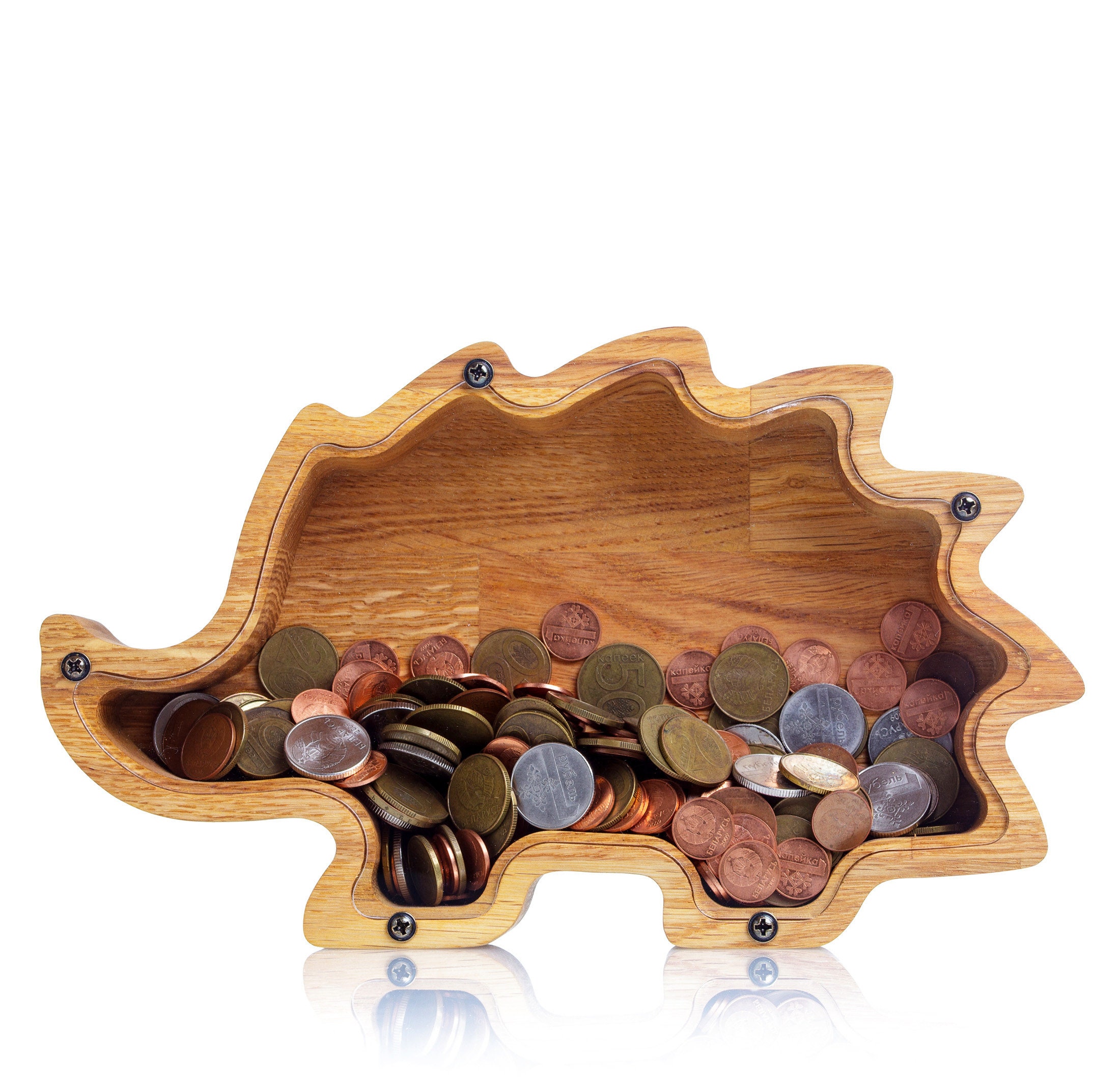 HEDGEHOG Wooden Piggy Bank Personalized Coin Bank for Boys | Etsy