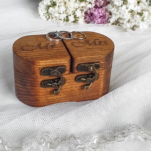 Personalized Rustic Wooden Wedding Ring Box Holds 2 and 3 Rings ...