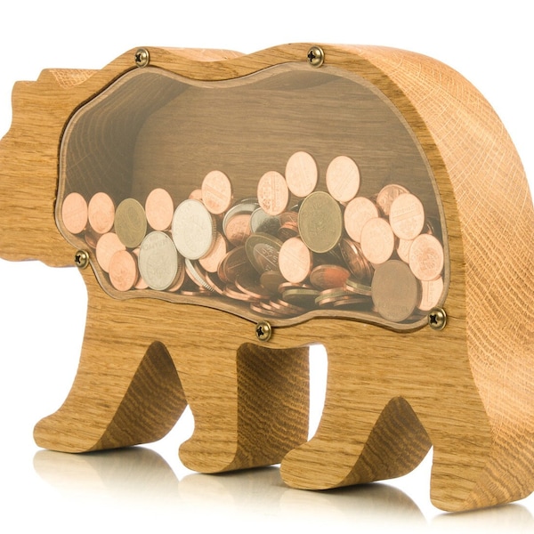 Wooden Coin Bank - Etsy