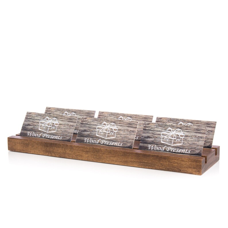 Wood Business Card Holder Multiple Card Display Stand Wooden - Etsy