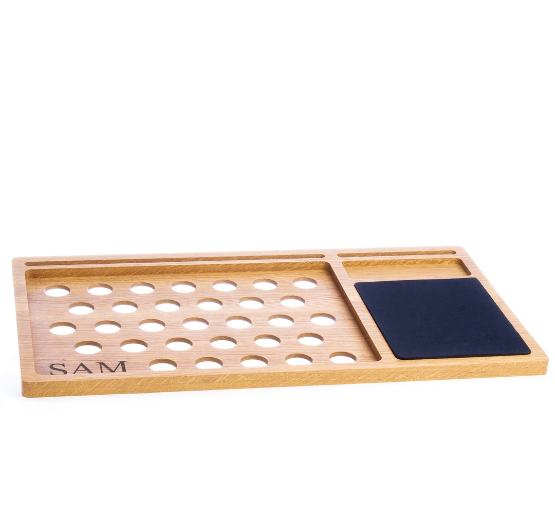 Oak Wood Lap Desk: Mobile Workstation With Mouse Pad, Slots for MacBook ...