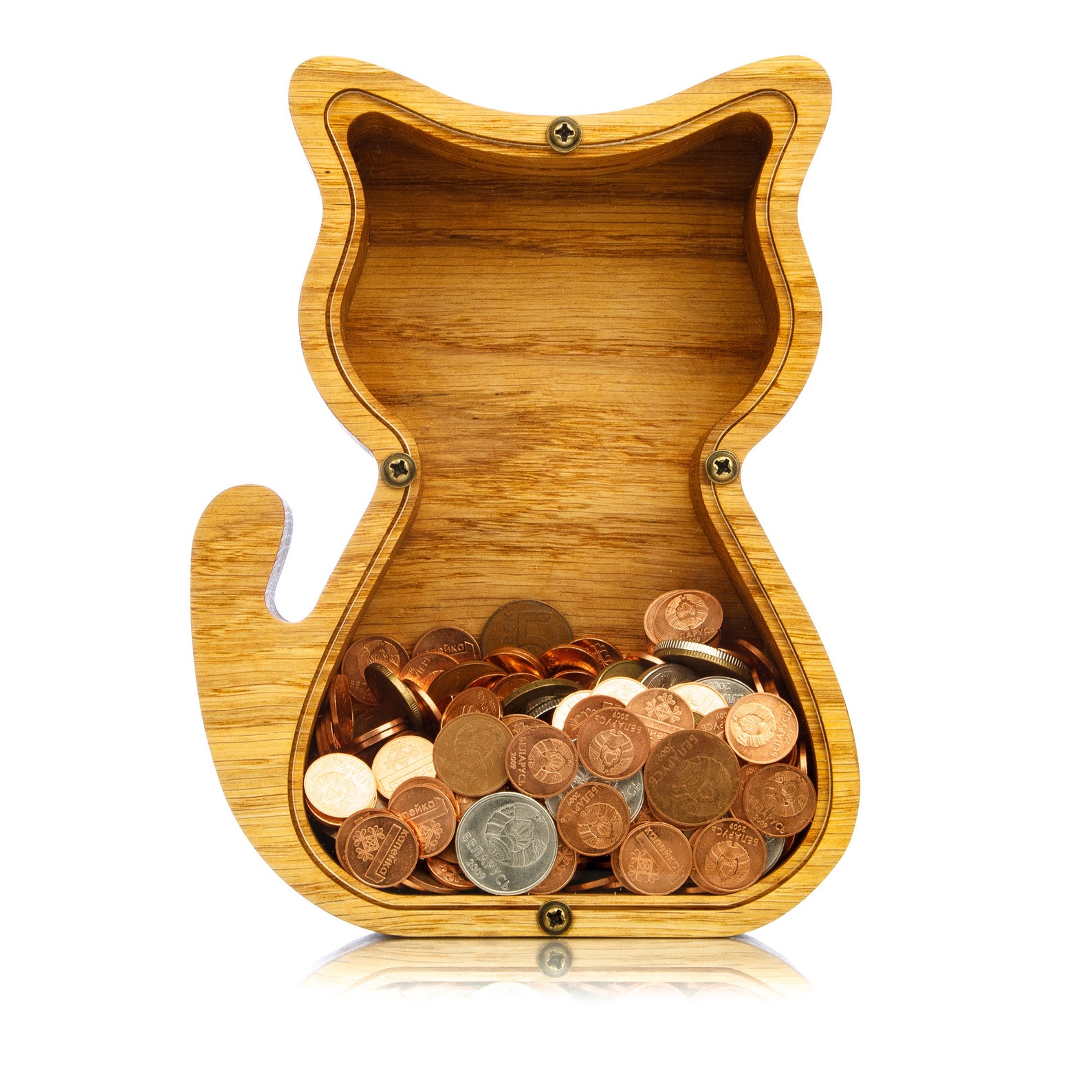 Wooden CAT Piggy Bank Christmas Baby Gift Personalized Kitten - Etsy