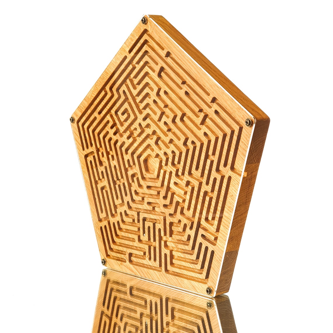 Pentagon Wood Labyrinth Game: Marble Maze Puzzle Board - Etsy