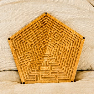 Wood Board Labyrinth Game PENTAGON for Coffee Table, Waiting Room ...