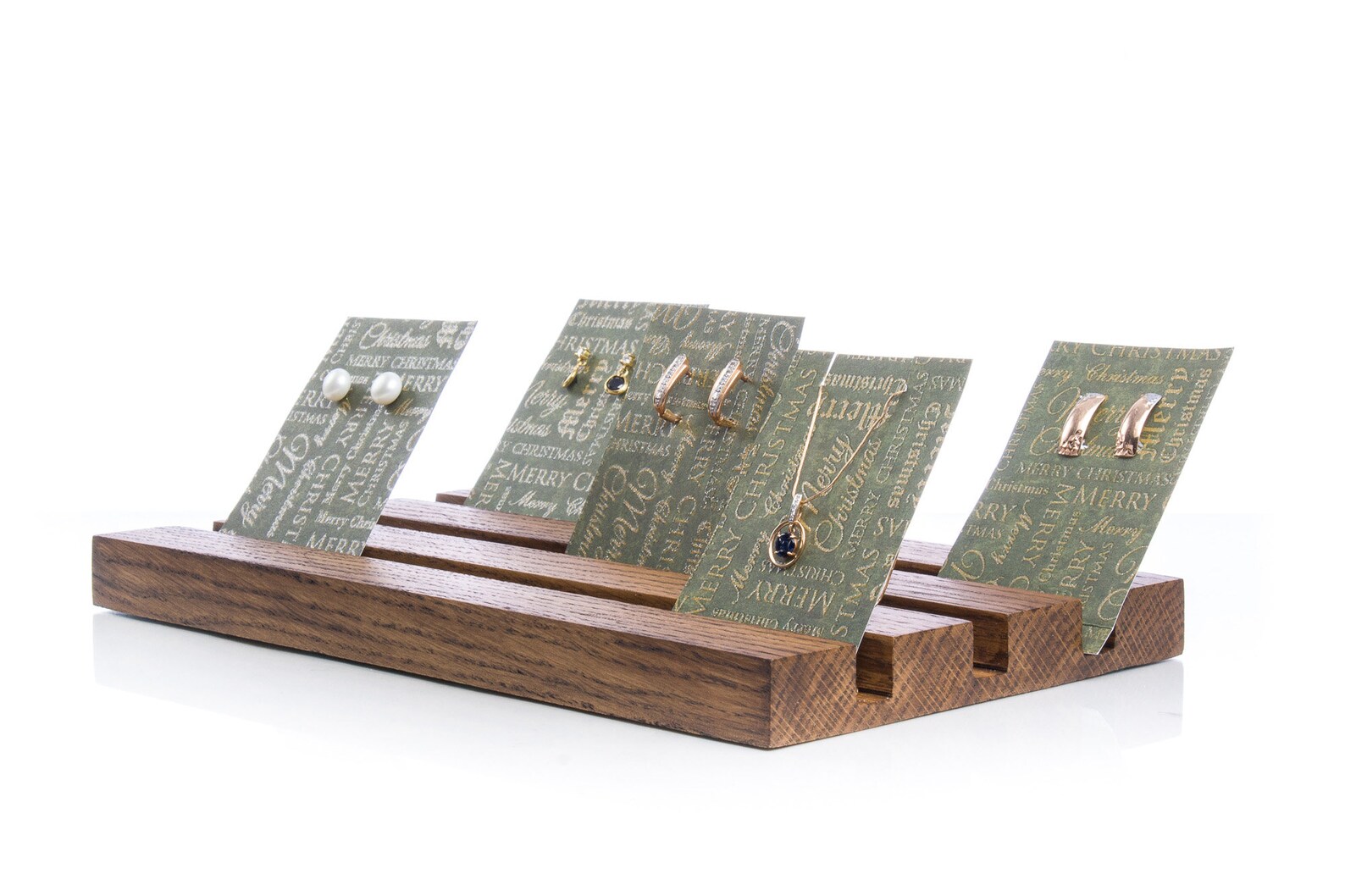 Earring Card Display Stand Oak Wood Jewelry Organizer Wooden | Etsy