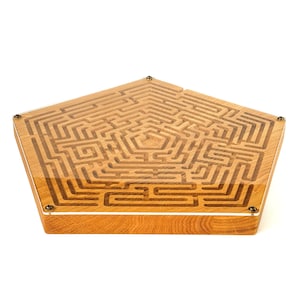 Wood Board Labyrinth Game PENTAGON for Coffee Table, Waiting Room ...