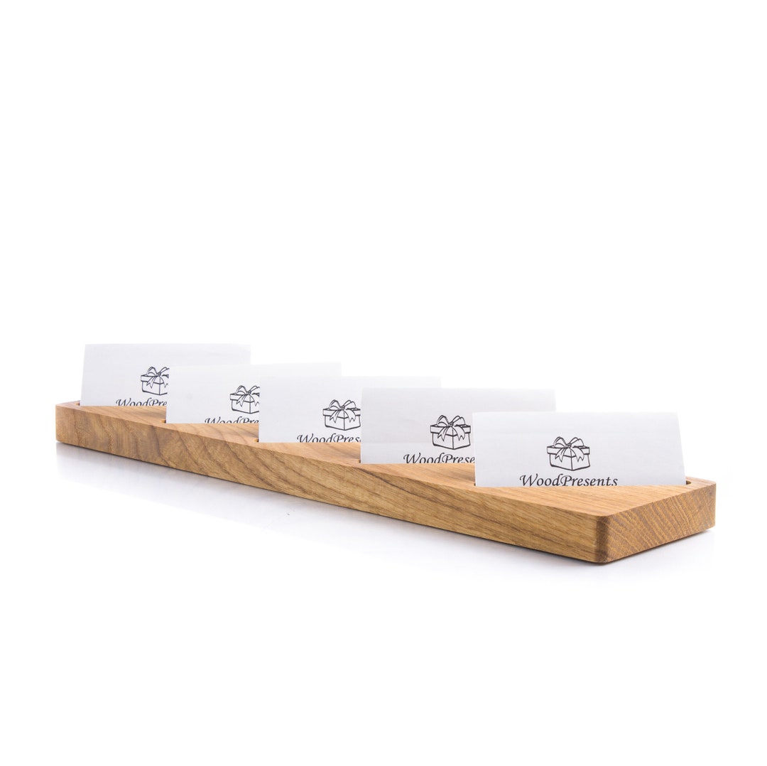Wooden Multiple Business Card Holder, Wood Desk Organizer, Greeting ...