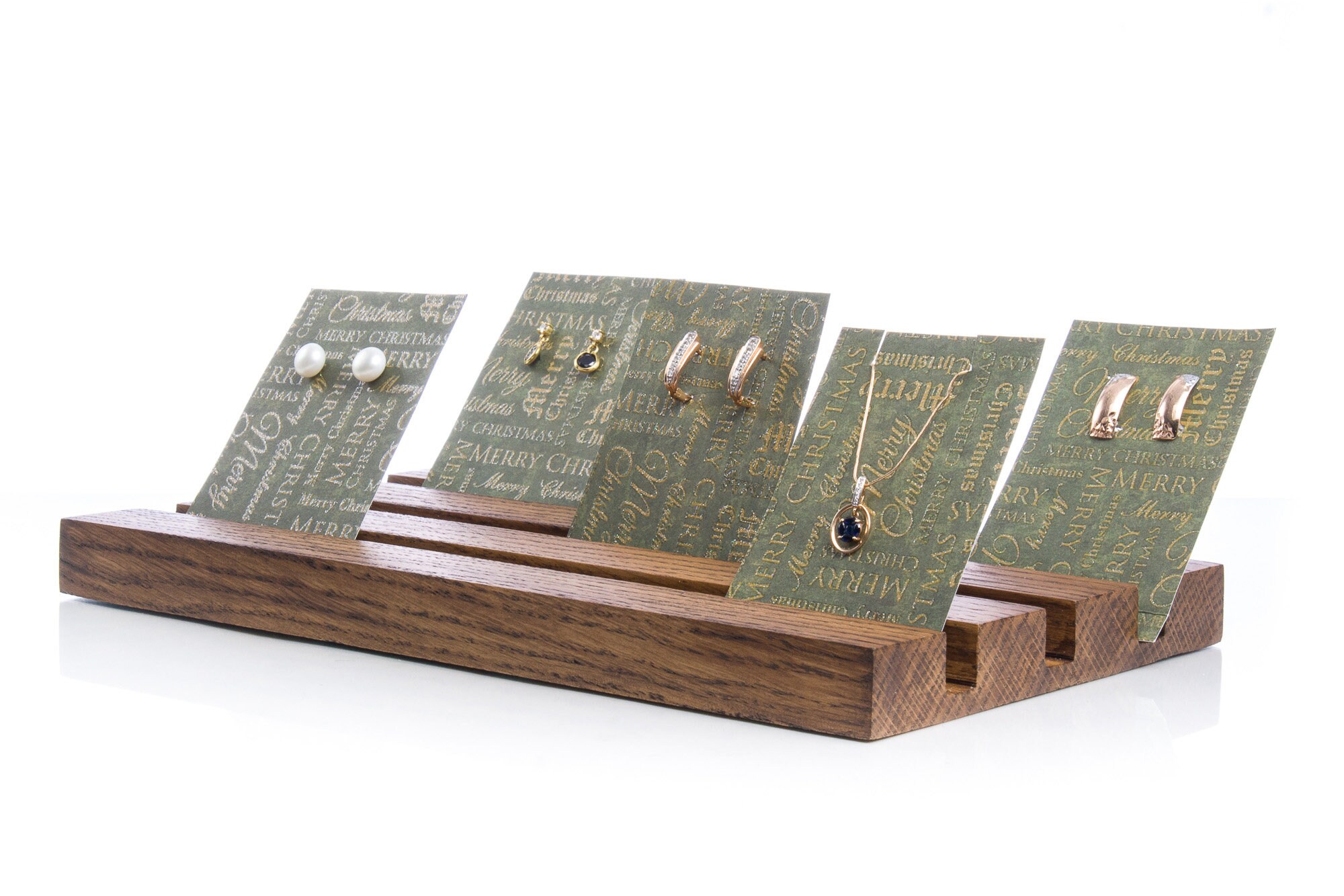 Earring Card Display Stand Oak Wood Jewelry Organizer Wooden | Etsy