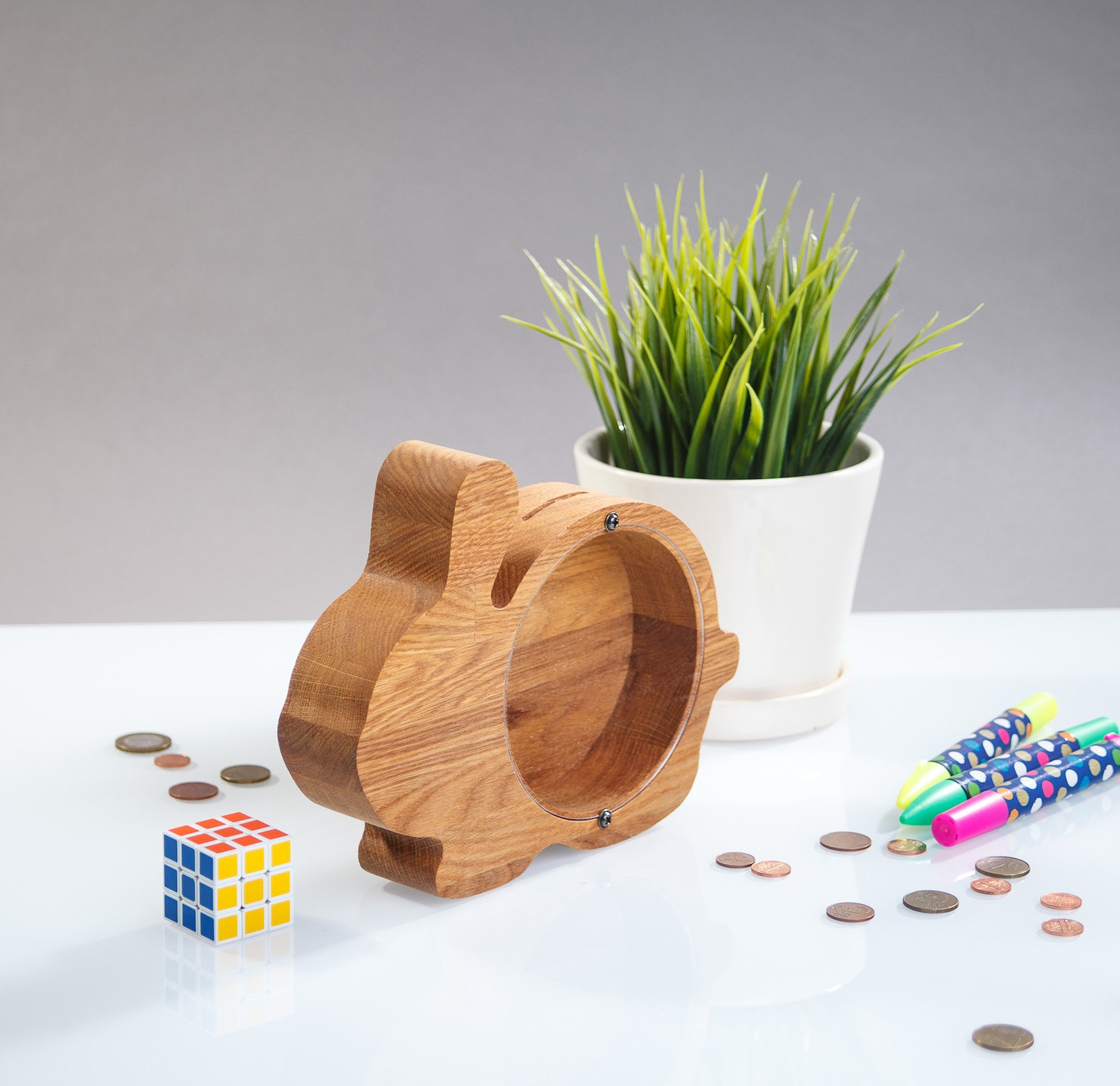 Bunny Piggy Bank Wood RABBIT Coin Bank Personalized Gifts - Etsy